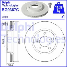 DELPHI Bremsscheibe vorne rechts links belüftet 320mm für SSANGYONG 4144136001 4144136000 BG9367C