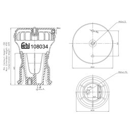 febi bilstein Federbalg, Luftfederung hinten rechts links mit Kolben 160mm für IVECO 500312049 108034