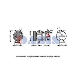 AKS DASIS Kompressor, Klimaanlage 12V für RENAULT NISSAN OPEL 4432039 8200454172 93161916 851877N