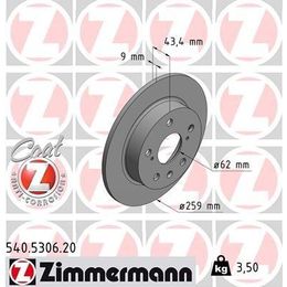 Zimmermann Bremsscheibe COAT Z hinten rechts links voll 259mm für SUZUKI 55611-61M21-000 55611-70L00 55611-61M00 540.5306.20