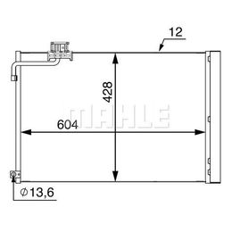 Mahle Kondensator, Klimaanlage für MERCEDES-BENZ A1975000054 1975000054 AC 51 000S