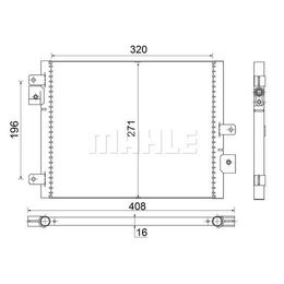 Mahle Kondensator, Klimaanlage für PORSCHE 99757391102 99657311103 99657311102 AC 354 000S