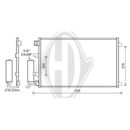 DIEDERICHS Kondensator, Klimaanlage für NISSAN 92100BB50A DCC1978