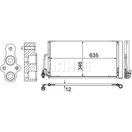 Mahle Kondensator, Klimaanlage mit Dichtungen für MINI BMW 64539239920 64536941084 AC 590 000S