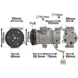 Van Wezel Kompressor, Klimaanlage 12V für MAZDA CC29-61-K00 CC29-61-450G CC2961K00 2700K251