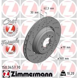 Zimmermann Bremsscheibe FORMULA Z COAT vorne links belüftet 360mm für BMW 34112283801 34112283385 150.3457.70