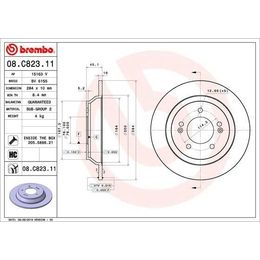 Brembo Bremsscheibe COATED DISC LINE hinten rechts links voll 284mm für KIA 58411A4000 08.C823.11