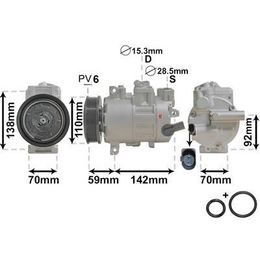 Van Wezel Kompressor, Klimaanlage 12V für VW AUDI 1K0820808A 5K0820803E 5K0820803C 0300K270