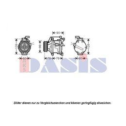 AKS DASIS Kompressor, Klimaanlage für TOYOTA 883101A582 883101A580 8831002320 850728N