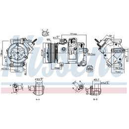 NISSENS Kompressor, Klimaanlage 12V für FORD USA GK2119D629AF GK2119D629AE GK2119D629BF 890772