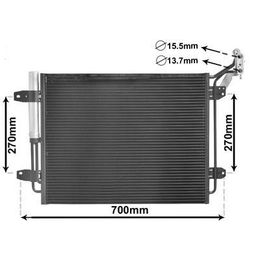 Van Wezel Kondensator, Klimaanlage für VW 5N0820411E 5N0820411D 5N0820411C 58005291