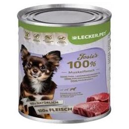 LYRA PET 18 x 400 g Lecker.Pet® Josie's 100 % Muskelfleisch Rind Hundefutter Nassfutter