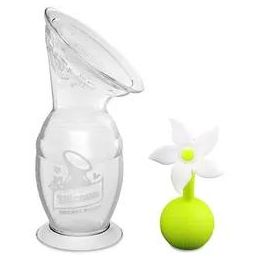 Milchpumpe mit Saugfuss 150ml + Blumenverschluss Set - Weiss