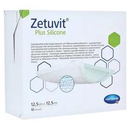 Zetuvit Plus Silicone steril 12,5x12,5 cm 10 St