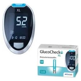 GlucoCheck XL Set [mmol/L] mit 60 Teststreifen zur Kontrolle des Blutzuckers 1 St