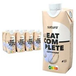 Saturo Trinknahrung Vegan Cappuccino| Astronautennahrung Mit Protein | Trinkmahlzeit Mit Nährstoffen 8x330 ml