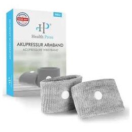 Health Press® Akupressur Armband für Erwachsene Grau 2 St