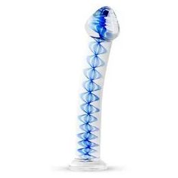 Gildo Handgefertigter Glas-Dildo, Blaue Spirale, Hygienisch (1 Stück) 1 St