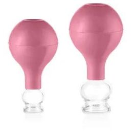 pulox Schröpfgläser Set aus Echtglas 2 Stück. 2,5cm und 3,2cm Pink 2 St