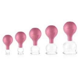 pulox Schröpfgläser Set aus Echtglas 5 Stück. diverse Größen Pink 5 St