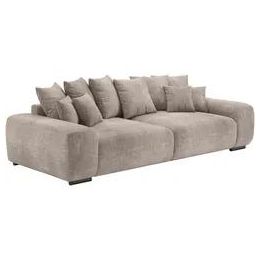 Big-Sofa Home Affaire "Sundance II" Sofas Gr. B/H/T: 310 cm x 92 cm x 141 cm, Veloursstoff, grau (dolce 4 taupe) Dauerschläfer mit Hygiene-Topper bis 140 kg belastbar