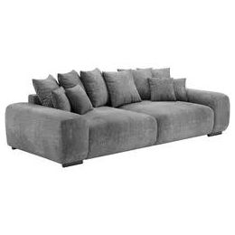 Big-Sofa Home Affaire "Sundance II" Sofas Gr. B/H/T: 310 cm x 92 cm x 141 cm, Veloursstoff, grau (dolce 16 graphite) Dauerschläfer mit Hygiene-Topper bis 140 kg belastbar