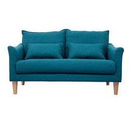 Miliboo Design-Sofa 2 Plätze Entenblau KATE