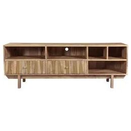 Mendler Designer-TV-Schrank Mangoholz und Messing ZAIKA