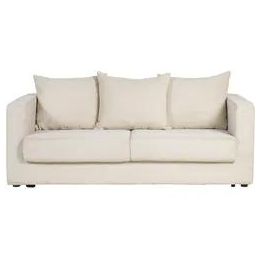 Miliboo Schlafsofa 3-Sitzer mit beigem Cordstoff mit Matratze 13cm BACIO