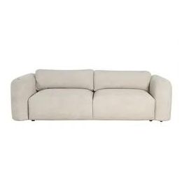 Miliboo Schlafsofa mit Bettkasten aus beigem Chenille-Veloursstoff 4-Sitzer CRUSH