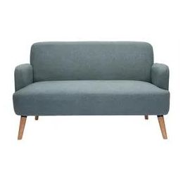 Miliboo Skandinavisches Sofa 2-Sitzer aus grüngrauem Stoff und hellem Holz ISKO