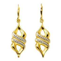 Paar Ohrhänger Firetti "Schmuck Geschenk Gold 333 Ohrschmuck Patentbrisur" Ohrringe Gr. 0,01 ct P3 = leicht erkennbare Einschlüsse, Gelbgold 333-Diamanten, goldfarben (gelbgoldfarben, weißgoldfarben) Damen mit Diamant