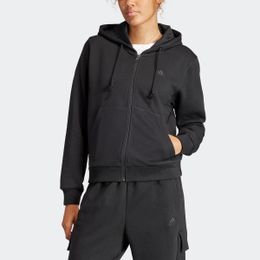 Kapuzensweatshirt adidas Sportswear "W ALL SZN FZ HD" Gr. L, schwarz (black) Damen Sweatshirts