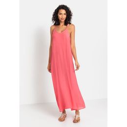 Lascana Maxikleid orange Gr. 36 für Damen. Mit Rundhals. Figurumspielend. Nachhaltig.