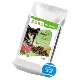 LYRA PET 4 kg Lecker.Pet® Josie's Adult Lamm & Reis Hundefutter Trockenfutter Vollnahrung + Tennis Ball