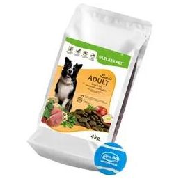 LYRA PET 4 kg Lecker.Pet® Luna's Adult Strauß mit Kartoffel & Apfel Hunde Trockenfutter Vollnahrung + Tennis Ball