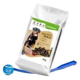 LYRA PET 4 kg Lecker.Pet® Gino's Adult Maxi mit Huhn Hundefutter Trockenfutter Vollnahrung + Ballschleuder