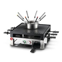 Solis Fondue und Raclette Grill 1200W 8 Personen Fonduetopf