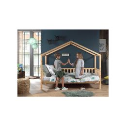 Vipack Dallas 1 Hausbett mit seitlicher Umrandung 90 x 200 cm Liegefläche, Natur