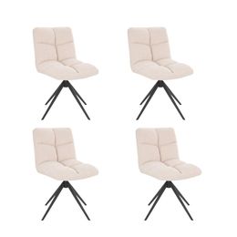 Home Deluxe Esszimmerstuhl drehbar 4er Set NODA – Creme