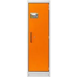 CEMO Sicherheitsschrank Typ 90 PROline 6/20, selbstschließende Türen, Anschlag rechts, B 600 x T 600 x H 1950 mm, 33 Liter, grau/orange