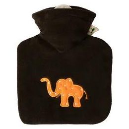 Kinder-Wärmflasche 0,6 l mit Bezug Fleece braun Elefant