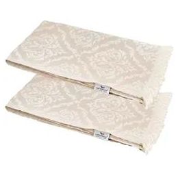 2er Set Handtuch Barock 60 x 100 cm beige, 100% Baumwolle, edel & zart mit hochwertiger Webung