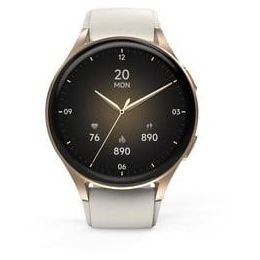 Hama Smartwatch 8900, Gold/Beige mit AMOLED 1,3 Zoll, GPS und Alexa Integration