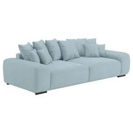 Big-Sofa Home Affaire "Sundance II" Sofas Gr. B/H/T: 310 cm x 92 cm x 141 cm, Cord, blau (stripes 8624 blue grey) Dauerschläfer mit Hygiene-Topper bis 140 kg belastbar