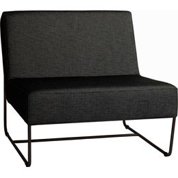 Stern Mia Lounge-Sessel Edelstahl schwarz matt/Bezug Outdoorstoff seidenschwarz