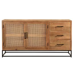 SIT-MÖBEL SIT Möbel CANE Sideboard Mango lackiert mit Rattan-Front, Gestell Metall