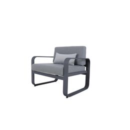 MwH Widero Single Sofa Aluminium/Olefin matt grey inkl. Kissen