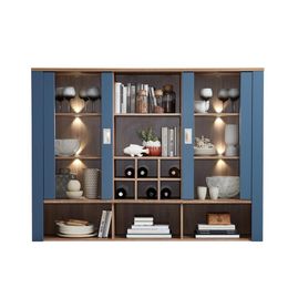 Innostyle Dijon Buffetaufsatz Holzwerkstoff Parisian Blue/Haveleiche Cognac