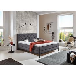 SUN GARDEN BX 2180 Rockaway Boxspringbett Massivholz/Stoff mit TFK-Matratze 180x200 cm